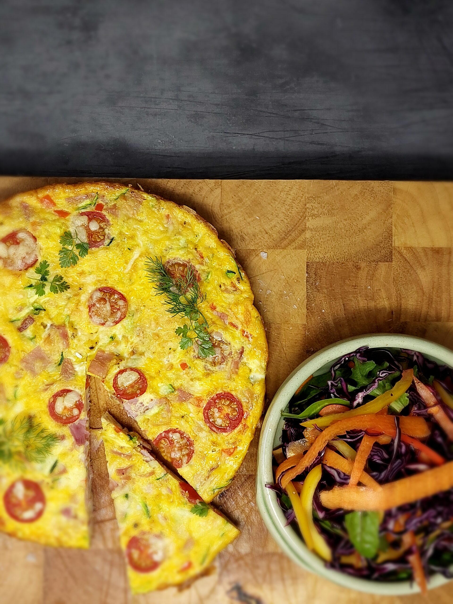 HAM FRITTATA with RAINBOW SALAD - Sykes House Farm