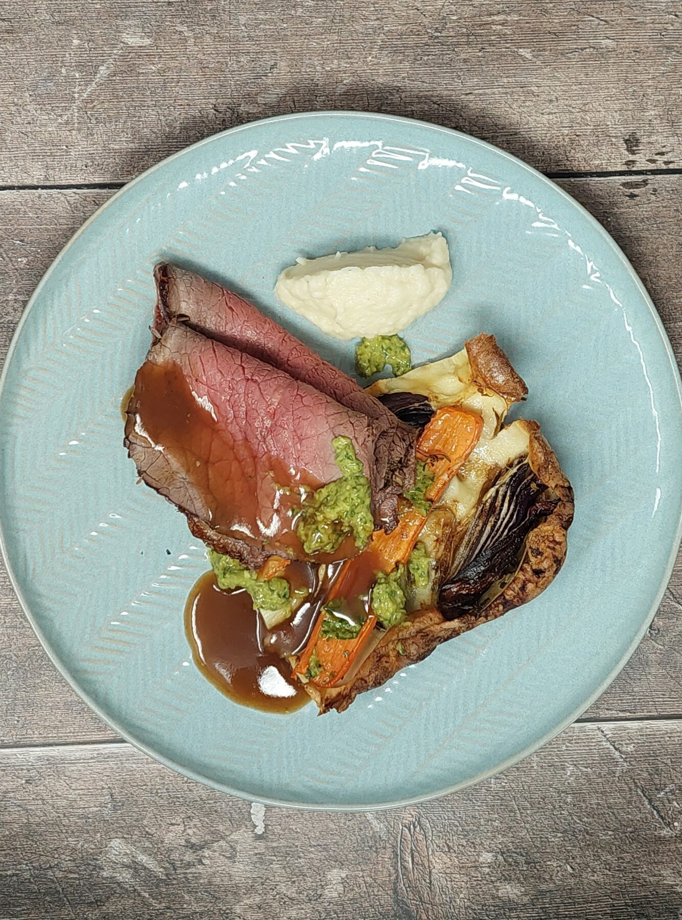 Roasted Topside with Giant Yorkie & Salsa Verde - Sykes House Farm